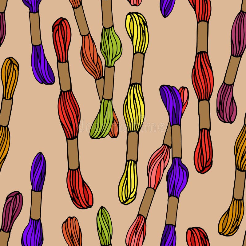 2756 Needlework, Seamless Pattern, Vector Illustration, Materials for ...