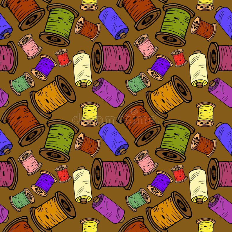 2755 Needlework, Seamless Pattern, Vector Illustration, Materials for ...