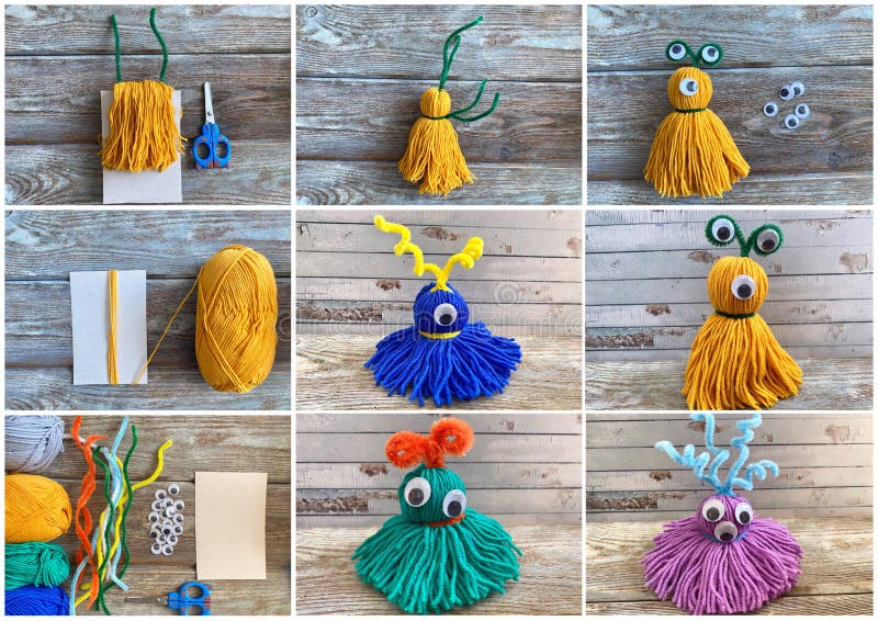 Needlework Step by Step, Collage How To Make a Monster Out of Colored ...