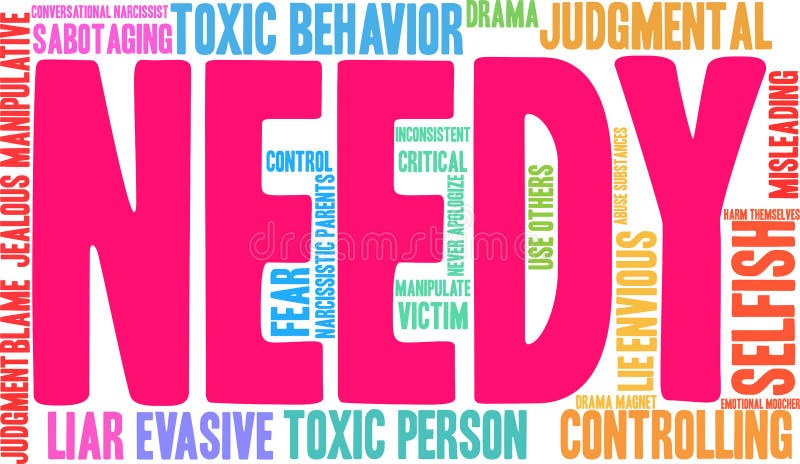 Needy Word Cloud stock illustration. Illustration of control - 104013482