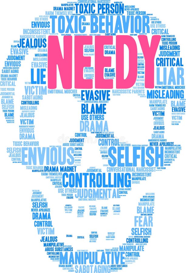 Needy Word Cloud stock illustration. Illustration of manipulative ...