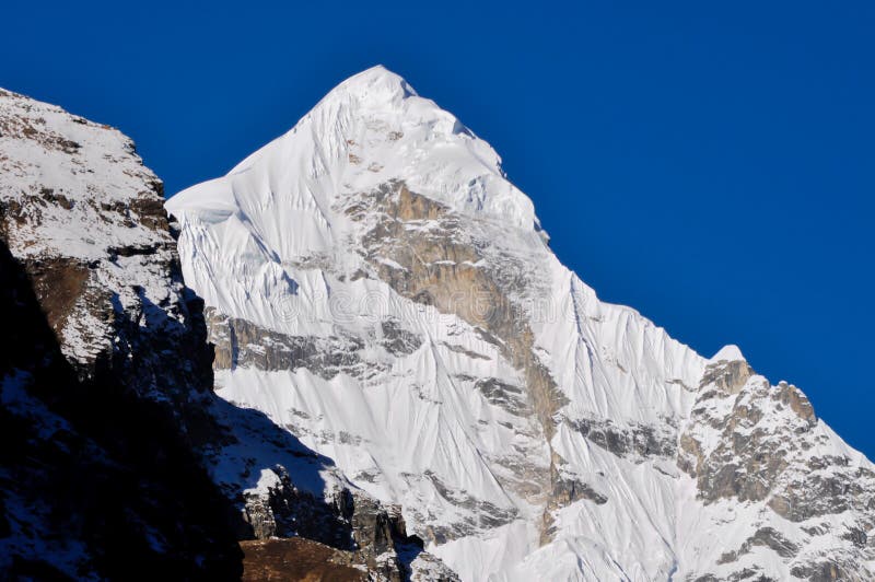 Neelkanth Peak with Moraine in Foreground Stock Image - Image of ...