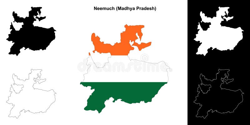 Neemuch outline map stock illustration. Illustration of empty - 368833968