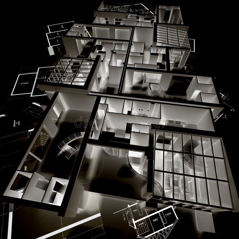 Negatief architectuurmodel stock illustratie. Illustration of ...