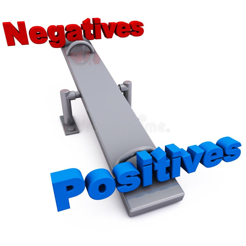 Negatief versus positief stock illustratie. Illustration of negatieven ...