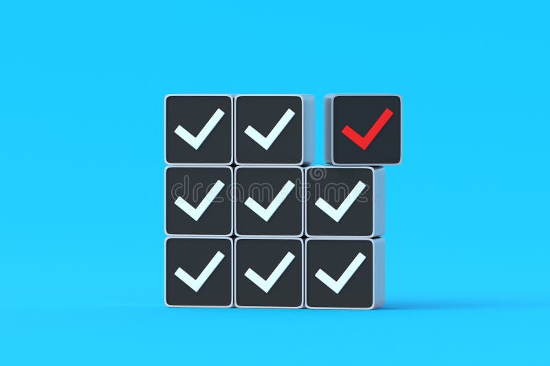 Check Mark on Buttons. Checklist Concept Stock Illustration ...