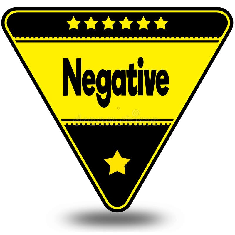 NEGATIVE on Black and Yellow Triangle with Shadow. Stock Illustration ...