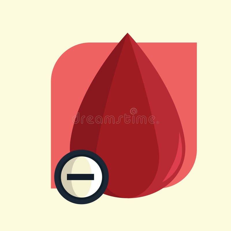 Negative Blood Drop. Vector Illustration Decorative Design Stock Vector ...