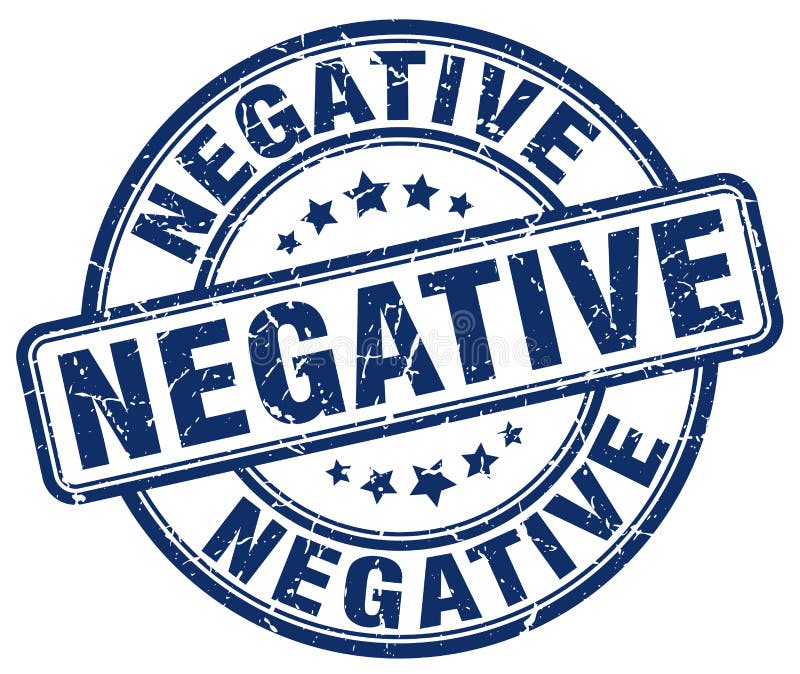 NEGATIVE on Blue Paper Scroll Cartoon. Stock Illustration ...