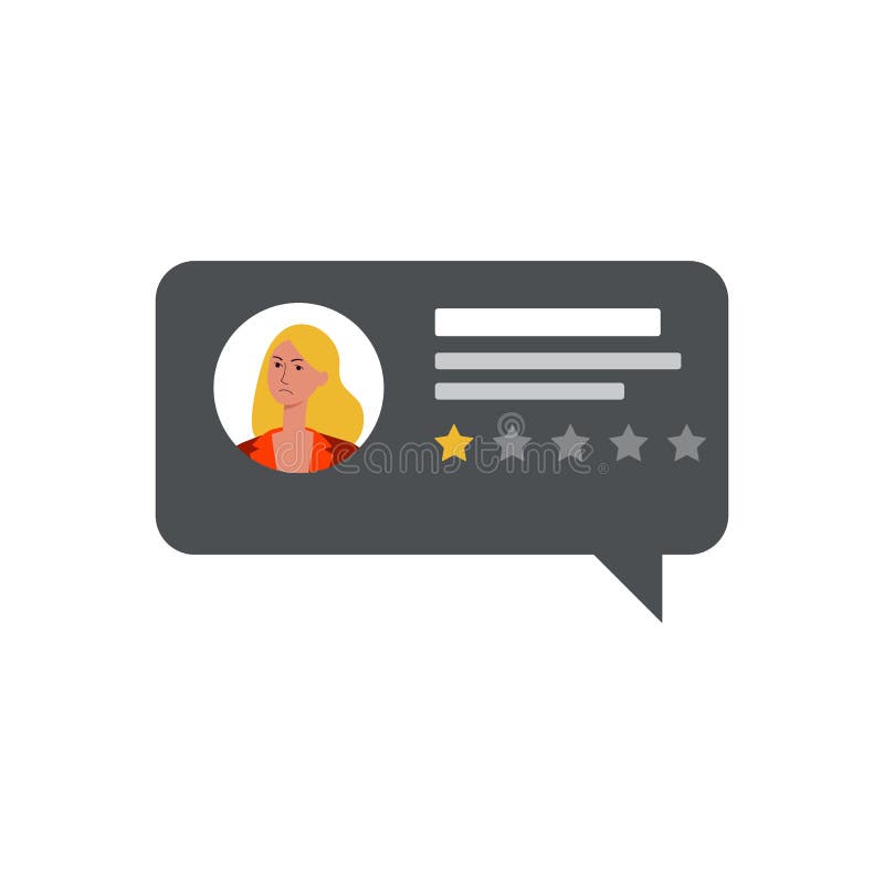 Negative Comment and Low Rating Feedback from a Woman Client. Stock ...