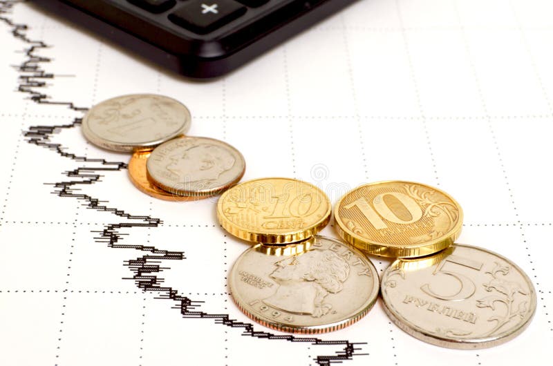 Negative economic trends. stock photo. Image of ruble - 41973378