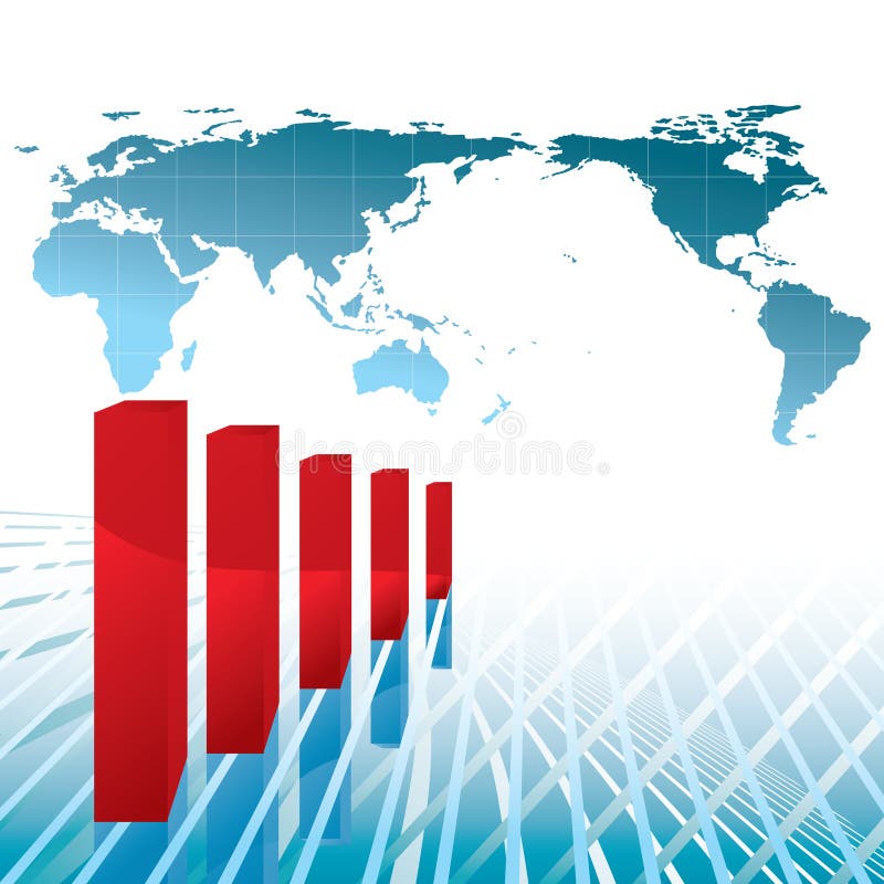 Chart Global Economy Financial Growth Map Stock Illustration ...