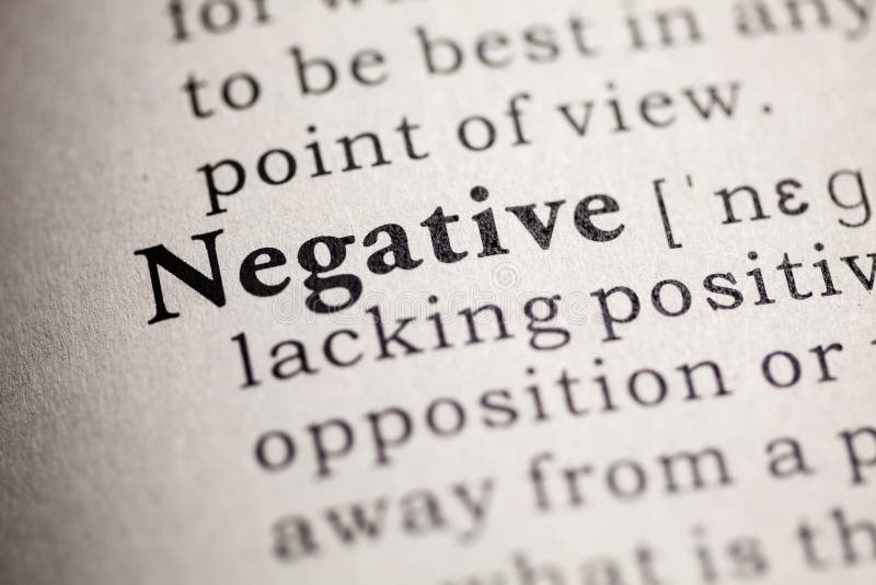 Definition of the Word Negative Stock Image - Image of negative ...