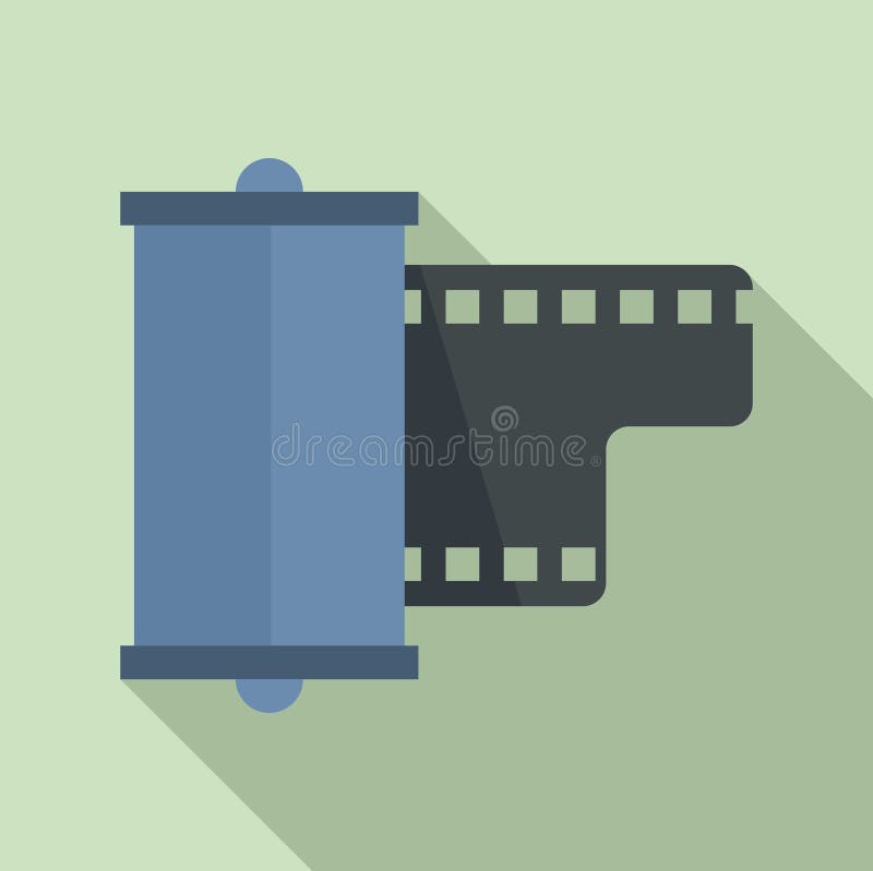 Negative Film Camera Icon, Flat Style Stock Vector - Illustration of ...