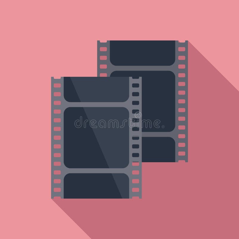 Negative Film Icon Flat Vector. Strip Frame Stock Vector - Illustration ...