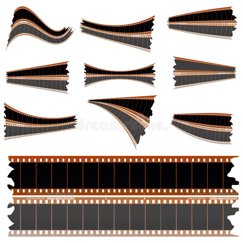 Negative Film Strips on White Stock Vector - Illustration of digital ...