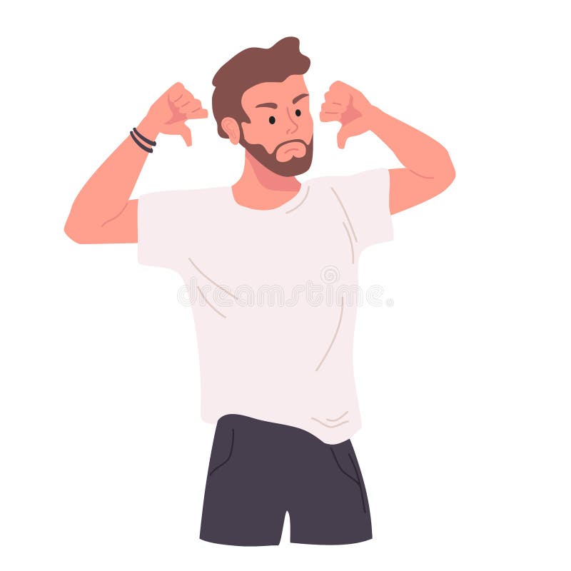 Negative Gestures Vector Illustrations Set. Disagree and Stop Consept ...