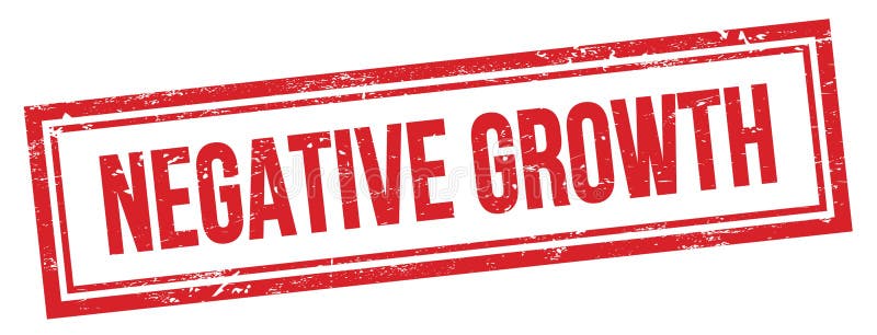NEGATIVE GROWTH Text on Red Grungy Vintage Stamp Stock Illustration ...