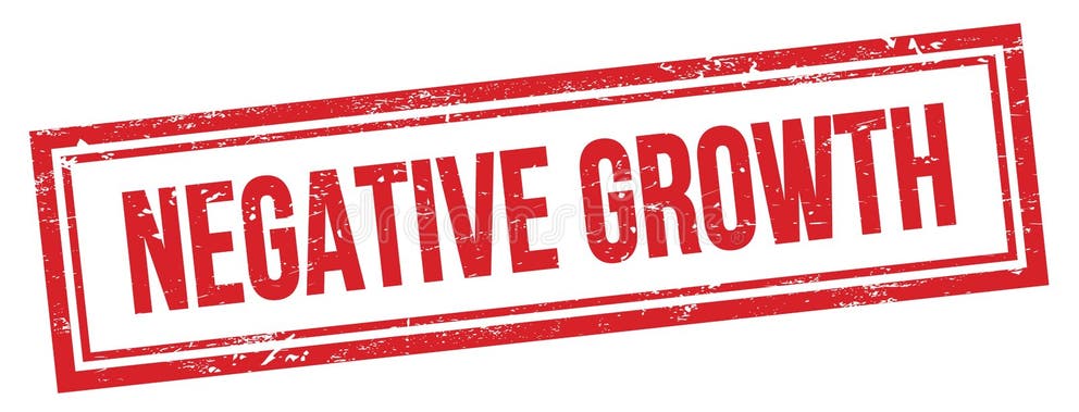 NEGATIVE GROWTH Text on Red Grungy Vintage Stamp Stock Illustration ...