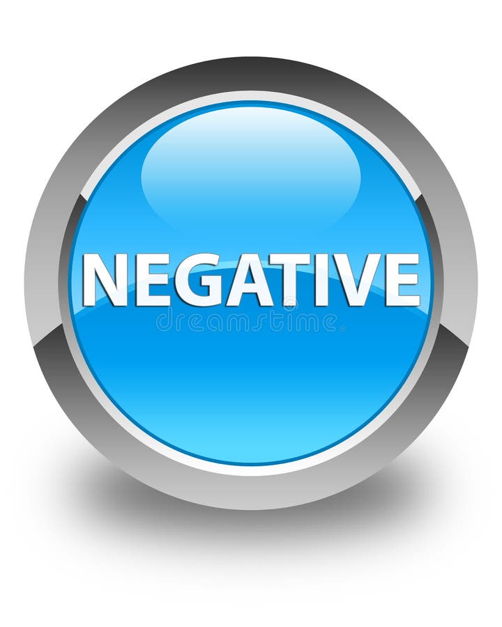 Negative Glossy Cyan Blue Round Button Stock Illustration ...