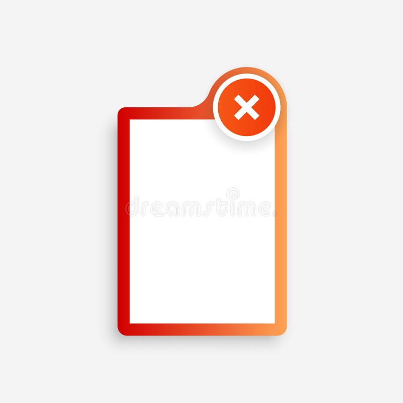 Negative List or Planning Icon in Flat Style. Paper Sheet with Cons ...