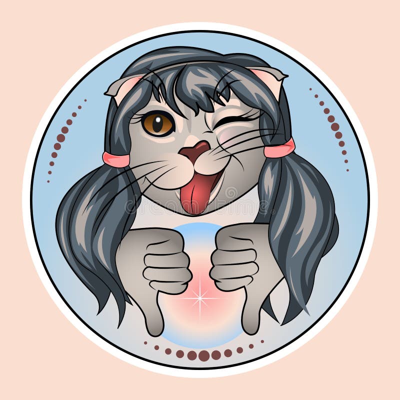 Cat Nastya with a Gesture of Dislike, Negative, Loser Stock ...