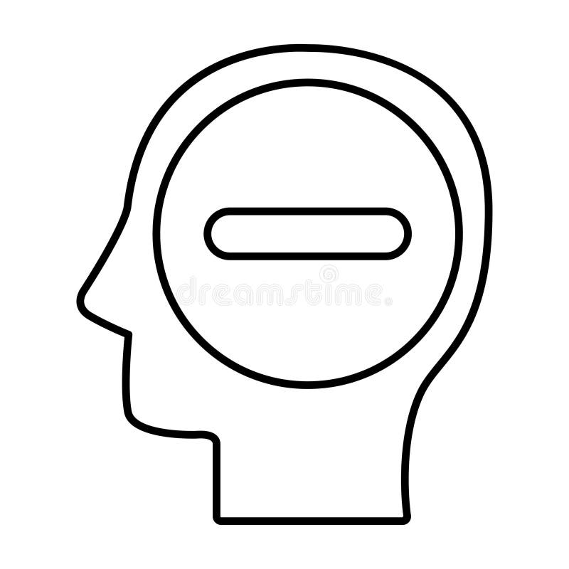 Negative Mind Icon in Outline Style Stock Vector - Illustration of ...