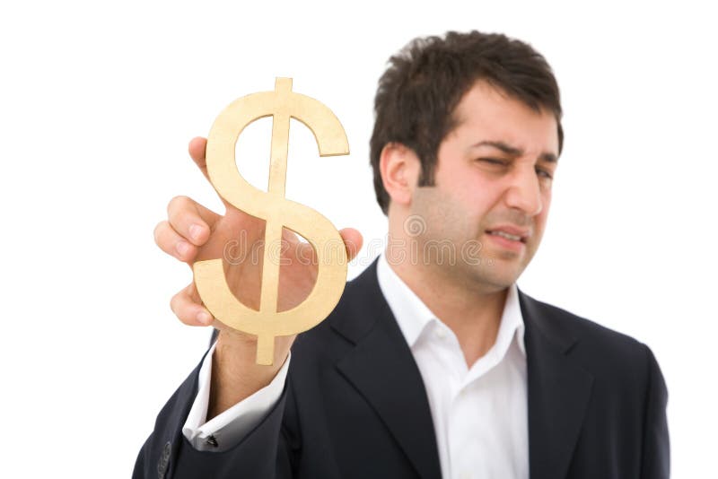 Negative news on dollar stock image. Image of person, debt - 4718069