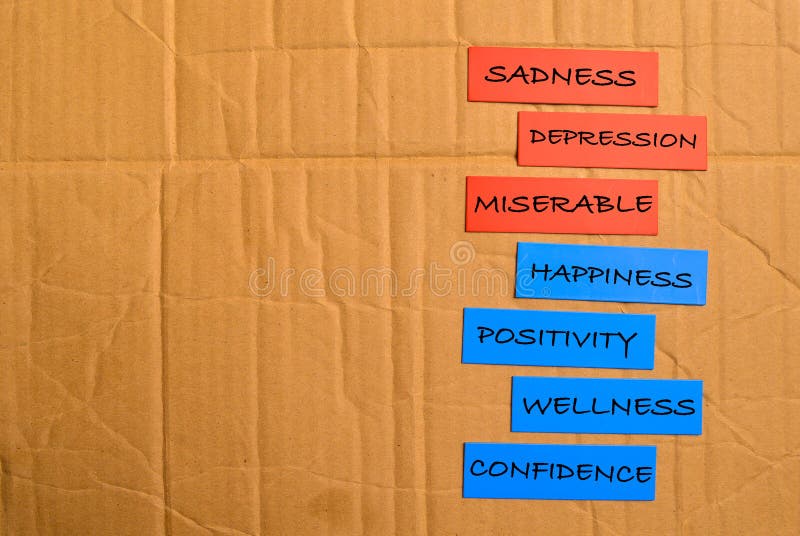 Negative and Positive Words Written on Memo Note. Conceptual Image ...