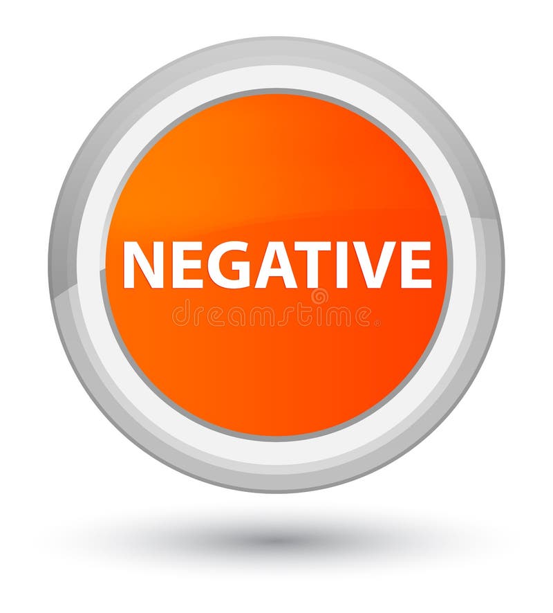 Negative Prime Orange Round Button Stock Illustration - Illustration of ...