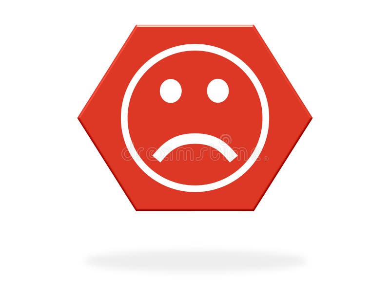 Negative Rating or Feedback on Red Hexagon Stock Illustration ...