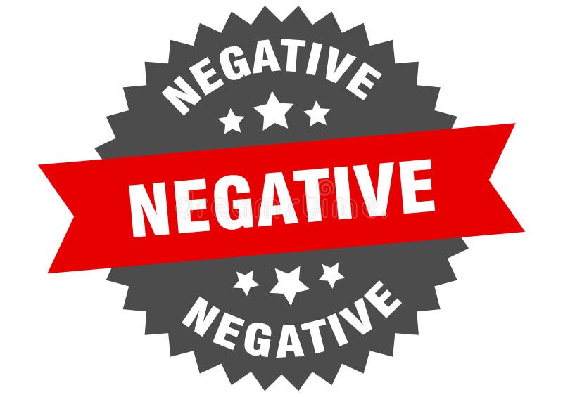 Negative Sign. Negative Circular Band Label. Negative Sticker Stock ...