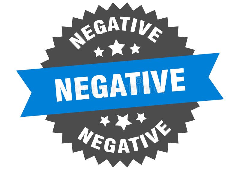 Negative Sign. Negative Circular Band Label. Negative Sticker Stock ...