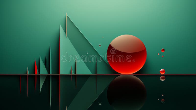 Negative Space Art Minimalist Red on Green Vector Stock Illustration ...