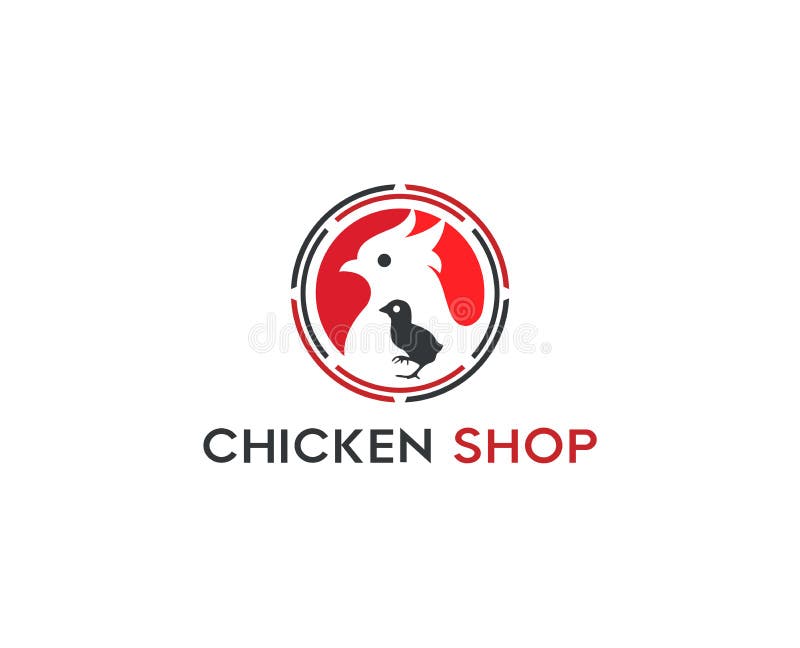 Negative Space Chicken Logo Vector Templates Stock Illustration ...