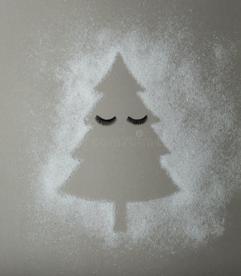 Negative Space Christmas Tree Concept. Creative Winter Layout Made with ...