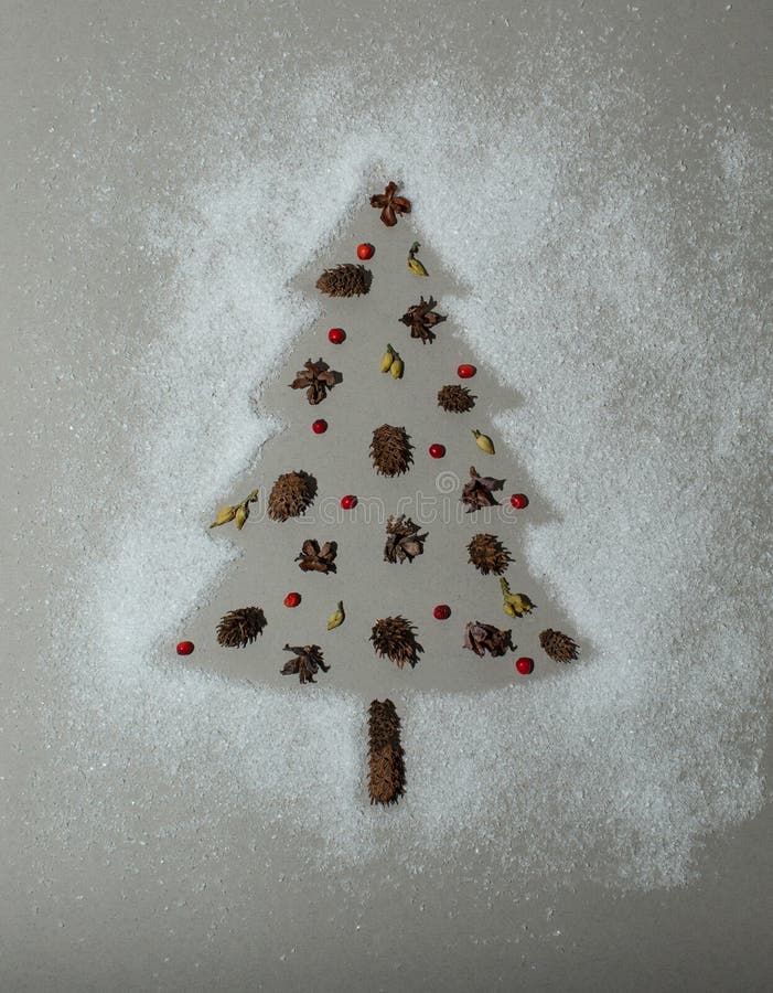 Negative Space Christmas Tree Concept. Creative Winter Layout Made with ...