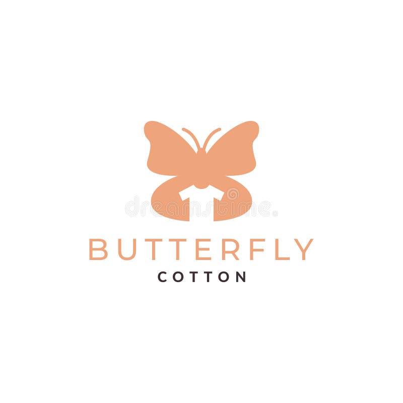 Negative Space Cloth with Butterfly Logo Symbol Icon Vector Graphic ...