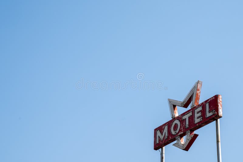 Negative Space Composition of a Vintage Motel Sign Stock Photo - Image ...