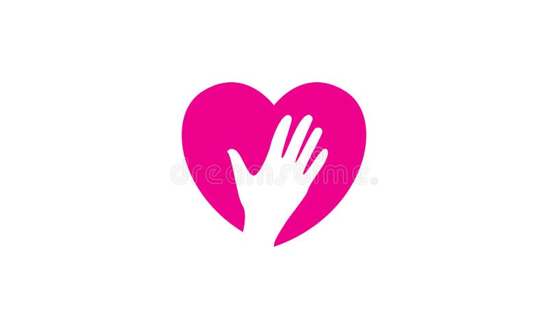 Negative Space Hand with Love Shape Logo Vector Icon Illustration ...