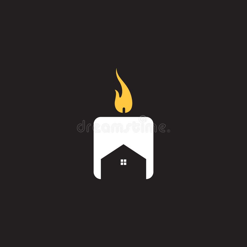 Negative Space Home on Candle Logo Symbol Icon Vector Graphic Design ...