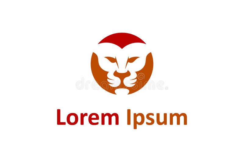 Negative Space Lion Head Logo Stock Vector - Illustration of king ...