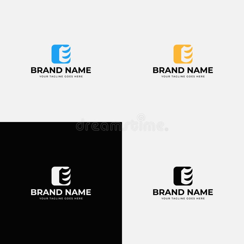 Negative Space Modern Creative Circle Letter E Letter Logo Design ...
