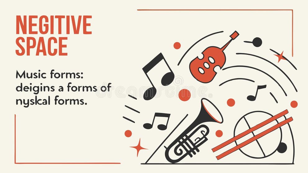 Negative Space Music, Artistic Forms and Rhythm. Vector Design ...