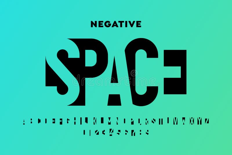 Negative space style font stock vector. Illustration of numbers - 174056526