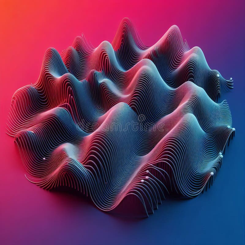 Negative Space Waves Defined by the Absence of Color Against a V Stock ...