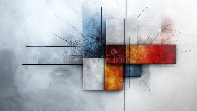 Negative Spaces Interwoven with Muted Tones Forming a Dynamic Abstract ...