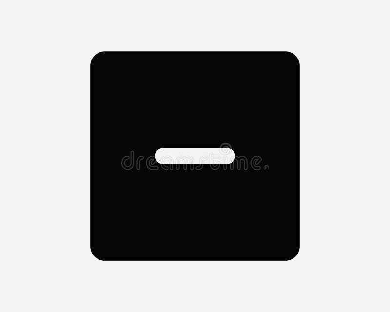 Negative Black Solid Box Minus less Dash Zoom Out Scale Down Subtract ...