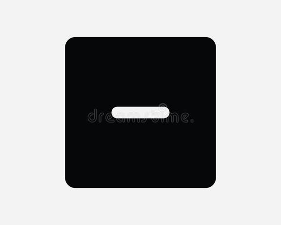 Negative Black Solid Box Minus less Dash Zoom Out Scale Down Subtract ...