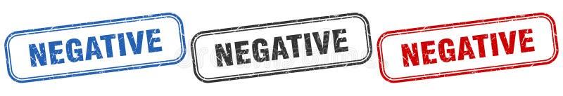 Negative Square Isolated Sign Set. Negative Stamp Stock Vector ...